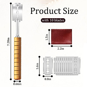 LGDNNYYY Hand Crafted Bread Lame, Utility Bread Scoring Tool/Bread Knives, Stainless Steel Lame Bread Tool Sets for Sourdough Scoring Tool, Sourdough Bread Baking Supplies(10 Blades), Black-white