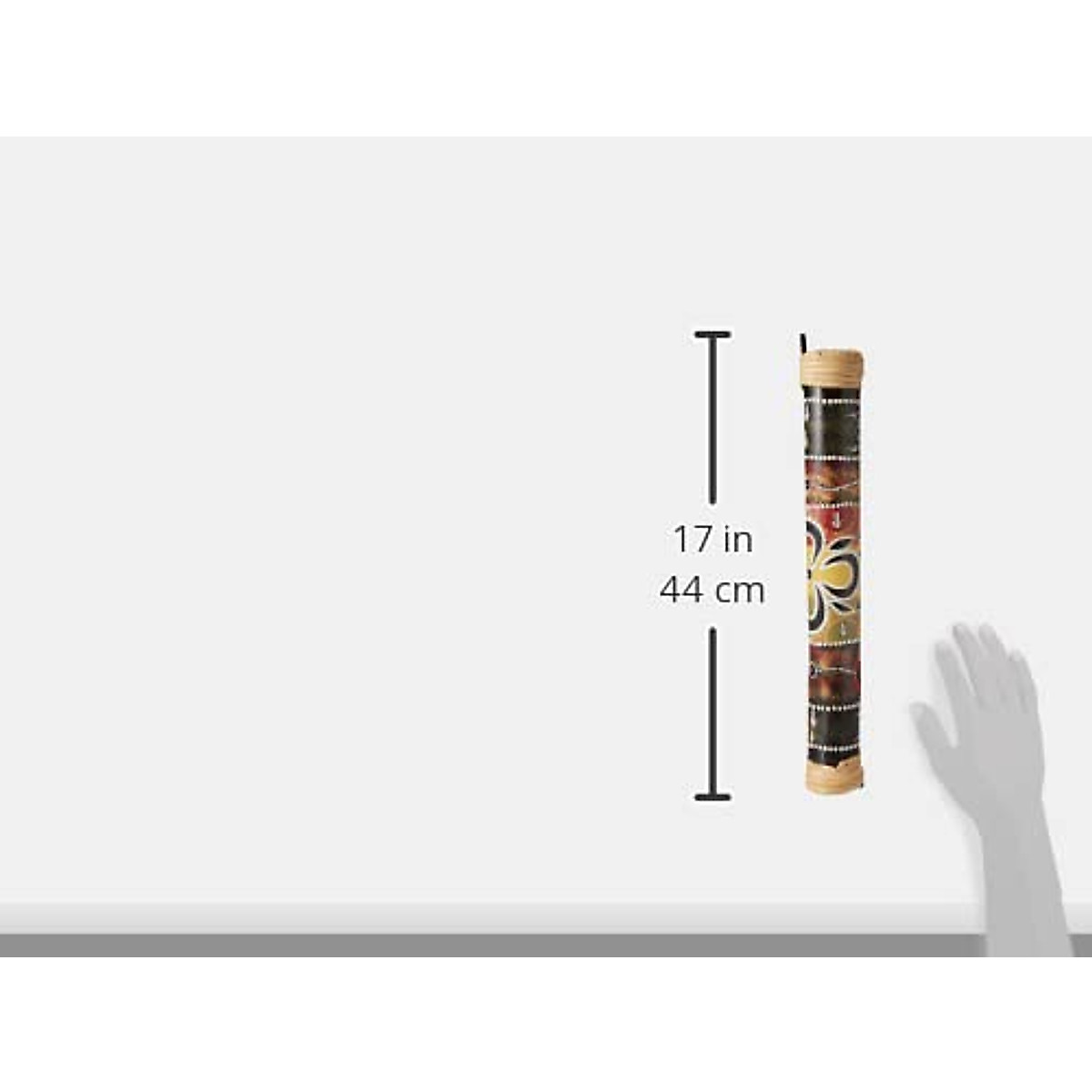 Meinl Percussion RS1BK-S 16" Small Bamboo Rain Stick with Sustaining Trickle Effect and Hand Painted Design