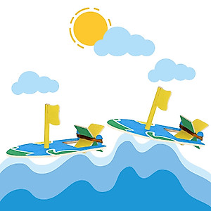 Deekin 48 Packs DIY Wood Sailboat Craft Wooden Boat Toy Rubber Band Paddle Model Boat Kits to Build and Paint for DIY Craft Gift Birthday Carnival Party, 5.51 x 2.76 Inch