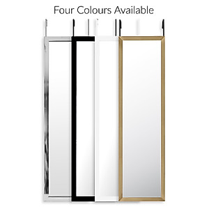 Mirrorize Full Length Over The Door Mirror, Long Door Hanging, Large Mirrors for Wall Full Body, Shatterproof Tall Floor Mirror, 42"X14", Silver