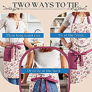 VITA ELEGANTE Waterproof Apron for Women with Large Pocket - Oil and Stain Repellent - Stylish & Soft on Skin - Kitchen Aprons with Pockets for Cooking & Baking