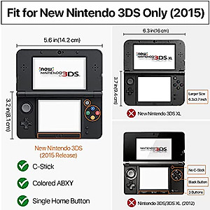 TNP New 3DS Case - Ultra Clear Crystal Transparent Hard Shell Protective Case Cover Skin for New 2015 Nintendo 3DS - [New Modified Hinge-Less Design]