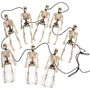 6 Feet Halloween Skeleton Garland - Hanging Human Bones Figurine Banner - Party Decorations for Haunted House Accessories