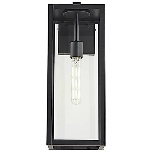 John Timberland Titan Modern Industrial Outdoor Wall Light Fixture Mystic Black Metal 20" Clear Glass Damp Rated for Exterior House Porch Patio Outside Deck Garage Yard Front Door Garden Home