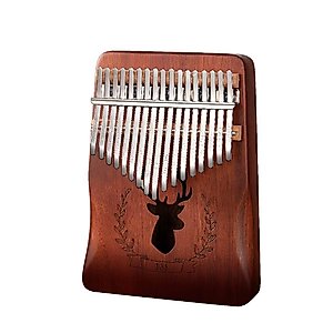 Vbh Kalimba 17 Keys Thumb Piano with Study Instruction and Tune Hammer, Portable Solid Mahogany Finger Piano, Gift for Kids Adult Beginners