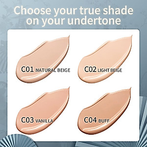 Catkin Phoenix Cushion Foundation Buildable Coverage Anti-Aging Serum Makeup, Sheer Satin Finish, Refill Included, Light Beige 0.46 Oz x 2, C02 Light Beige