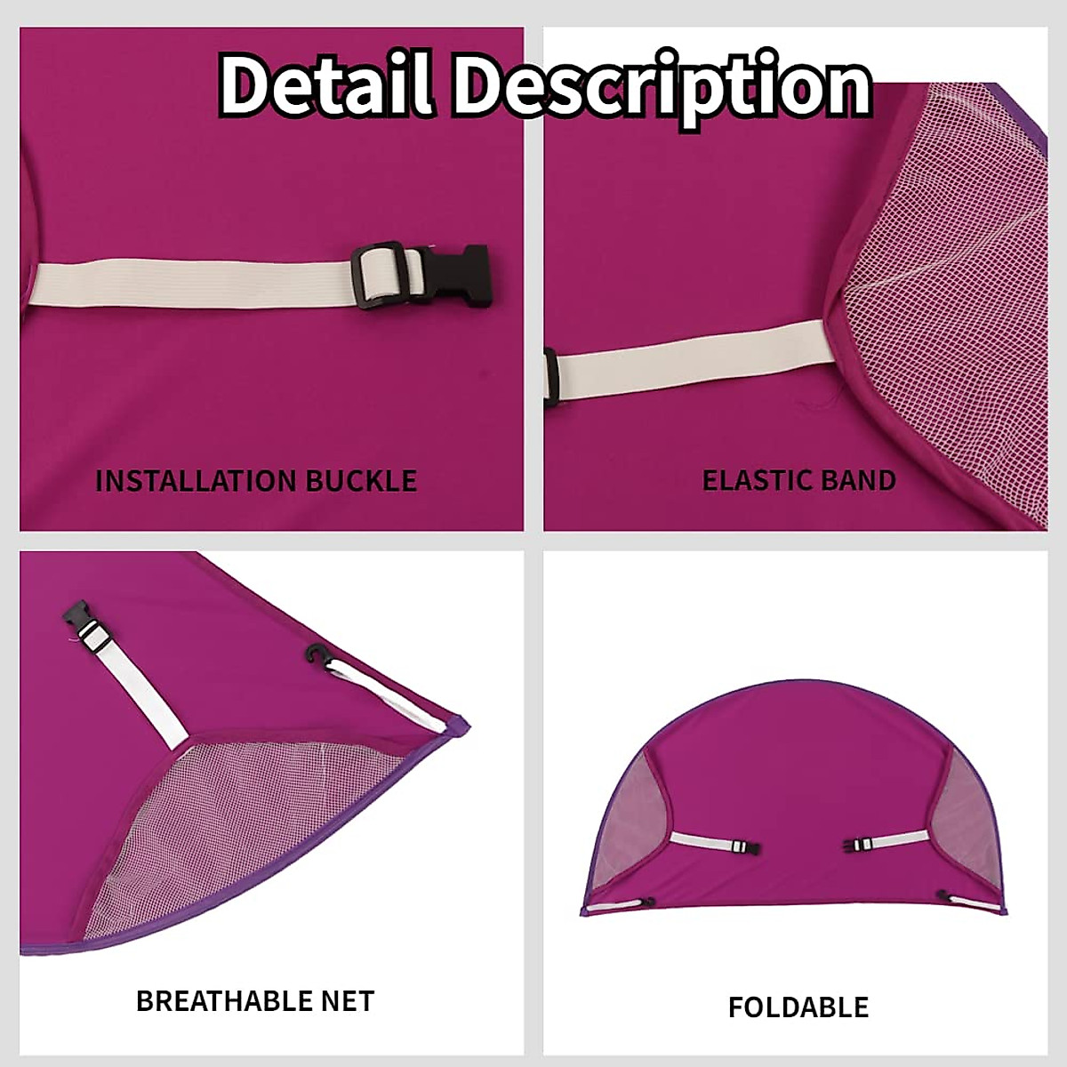 Stroller Sun Cover, Anti UV Sunshade Sun Cover Breathable Baby Sun Shade with Adjustable Strap, Pushchair Sunshade Sun Rain Wind Canopy Cover Protection Stroller Accessories