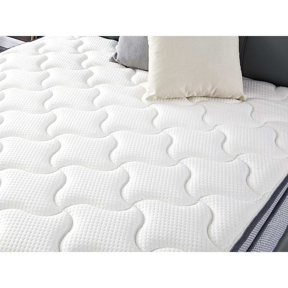 restologie Sigma 10 inch Hybrid Mattress/Made in America/Pocket Coils & Memory Foam for Cooling and Comfort/Reinforced Edge Support/Mattress in a Box/Firm Tight Top (Queen (U.S. Standard))