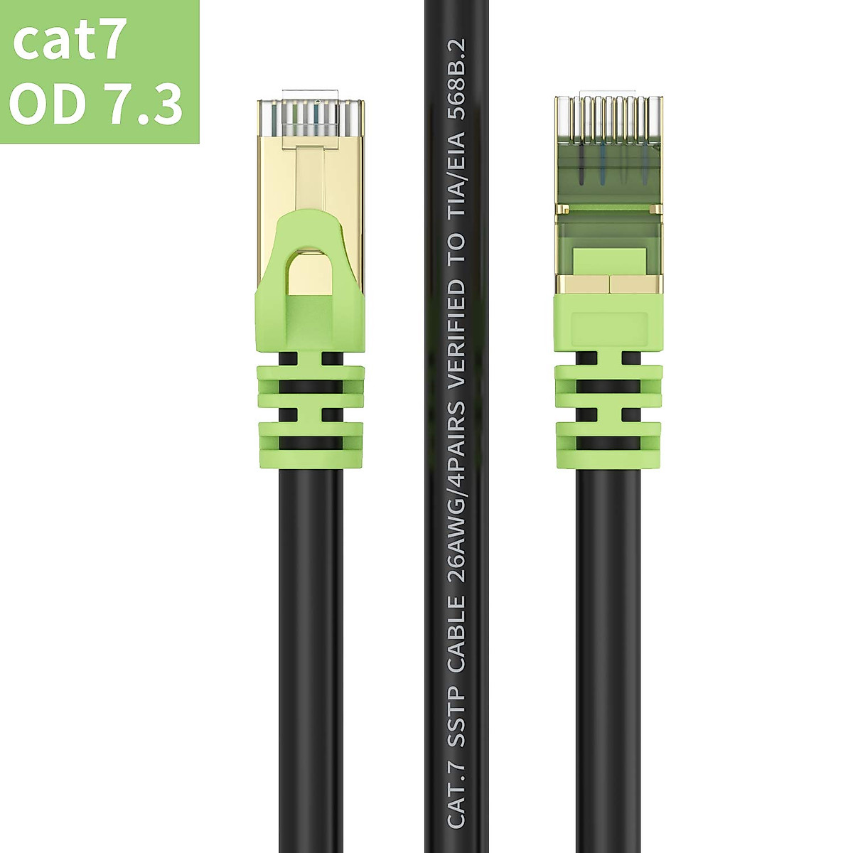 Outdoor Cat 7 Ethernet Cable 100ft, 26AWG Heavy-Duty Cat7 Networking Cord Patch Cable RJ45 Transmission Speed 10GbpsTransmission Bandwidth 600Mhz LAN Wire Cable SFTP Waterproof Direct Burial (100FT)…