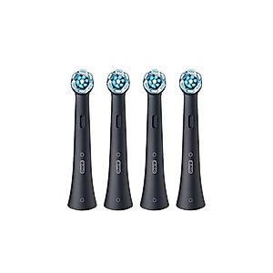 Oral-B iO Ultimate Clean Electric Toothbrush Head, Twisted & Angled Bristles for Deeper Plaque Removal, Pack of 4, Black