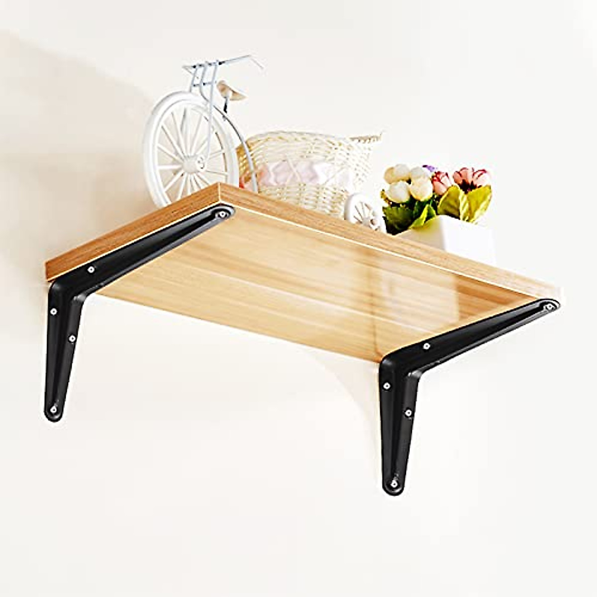 Cabilock Home Decor Cabinet Shelf 4 Sets Shelf Brackets Heavy Duty Black Iron Metal Floating Shelf Bracket Wall Shelf Bracket L Shape Shelves for Wall Mount Shelves Black Shelfs Heavy Duty Shelving