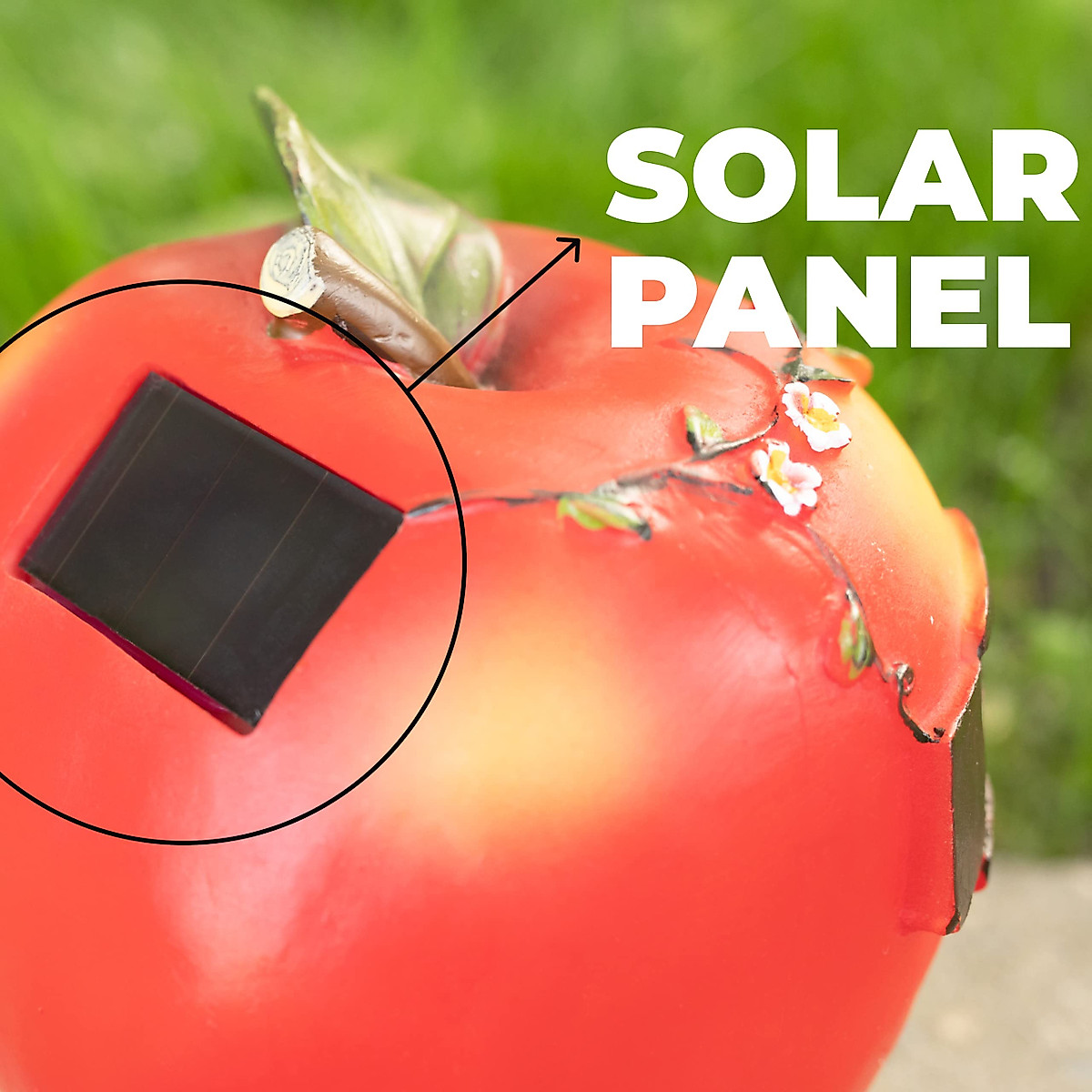 VP Home Apple Fairy House Solar Light for Home and Outdoor Decor, Apple House Solar Powered Flickering LED Garden Light Fairy House Backyard Halloween Decoration