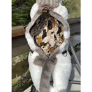 MUGUOY Handmade Simulation Cat Bag This Cat Backpack Look Like A Real Cat,3D Simulation Stuffed Animal Zipper Backpack.
