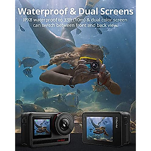 AKASO Brave 8 4K60FPS Action Camera, 48MP Photo Touch Screen Waterproof Super Wide Angle 16x Slo-mo SuperSmooth Stabilization Underwater Camera with Remote Control Helmet Accessories