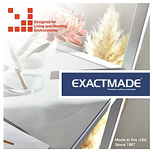 ExactMade - Clear Table Protector, USA Made, Safe, 14 x 24 Inch, 2mm Thick Ultra Clear Smooth Vinyl, Small Clear Desk Mat for Office Desk Top, Clear Desk Blotter Pad for Writing Desk