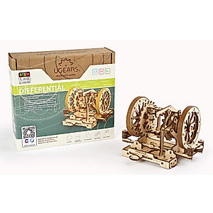 UGEARS STEM Differential Model Kit - Creative Wooden Model Kits for Adults, Teens and Children - DIY Mechanical Science Kit for Self Assembly - Unique Educational and Engineering 3D Puzzles with App