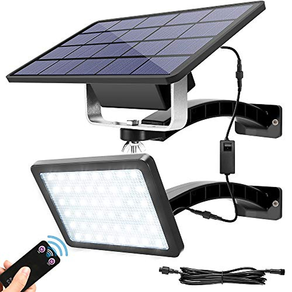 JACKYLED 1000 Lumen 48 LED Solar Dusk to Dawn Light Outdoor with Remote ...