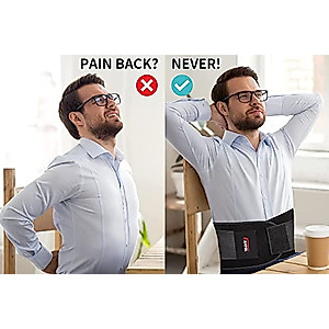 FEATOL Back Brace for Lower Back Pain, Back Support Belt for Women & Men, Breathable Lower Back Brace with Lumbar Pad, Lower Back Pain Relief for Herniated Disc, Sciatica, Large Size/ X Large Size (Waist :30''-38.6'')