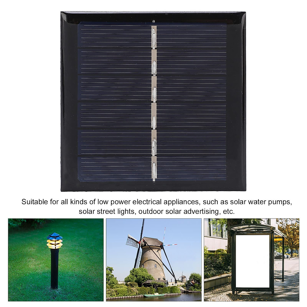 Solar Panel, Polysilicon Solar Charging Board 0.6W 3V for Small Household Lighting System