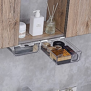 Citylife 4 Packs Self-Adhesive Under Desk Drawer Slide Out Organizers and Accessories for Office, Classroom, Home