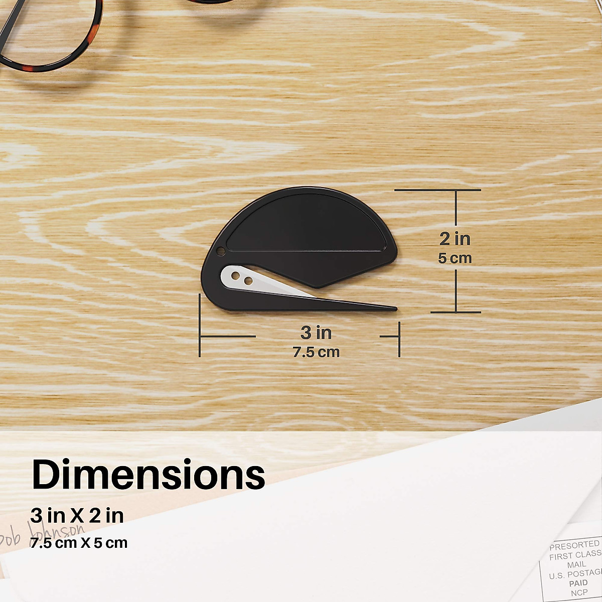 Uncommon Desks Letter Openers - Executive Black - Sharp and Efficient - Open Envelopes with Ease (Black, 3 Pieces)