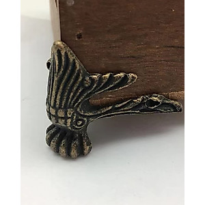 Olldag 24 PCS Antique Brass Box Legs Feet for Wood Case Jewelry Chest Storage Corner, Protector Zinc Alloy for Embossing Wooden Case Decor Cases, Cabinets (Green Bronze)