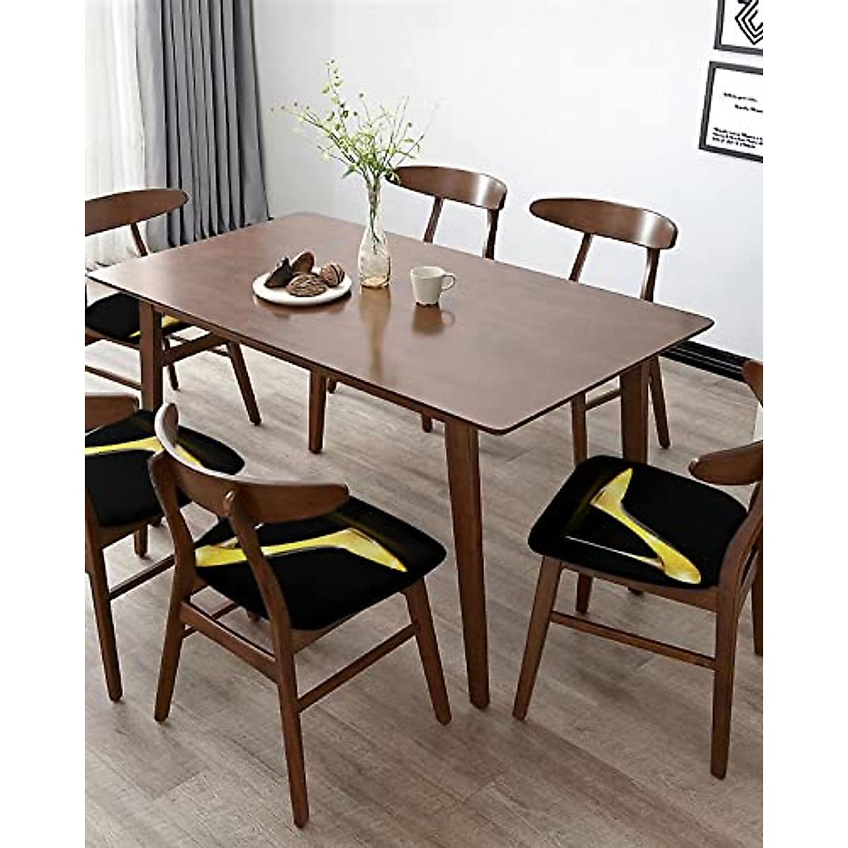 PRINT PICTURE ARTHOME Chair Covers for Dining Room Set of 6, Removable Washable Office Chair Cover, Golden Glitter High Heels Chair Cushion Covers for Bar Stool Kitchen 13.4"-18"