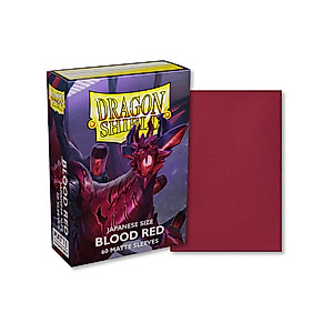 Arcane Tinmen Dragon Shield Sleeves – Matte Japanese: Blood Red 60CT - Card Sleeves are Smooth & Tough - Compatible with Yugioh & Cardfight Vanguard (AT-11150)