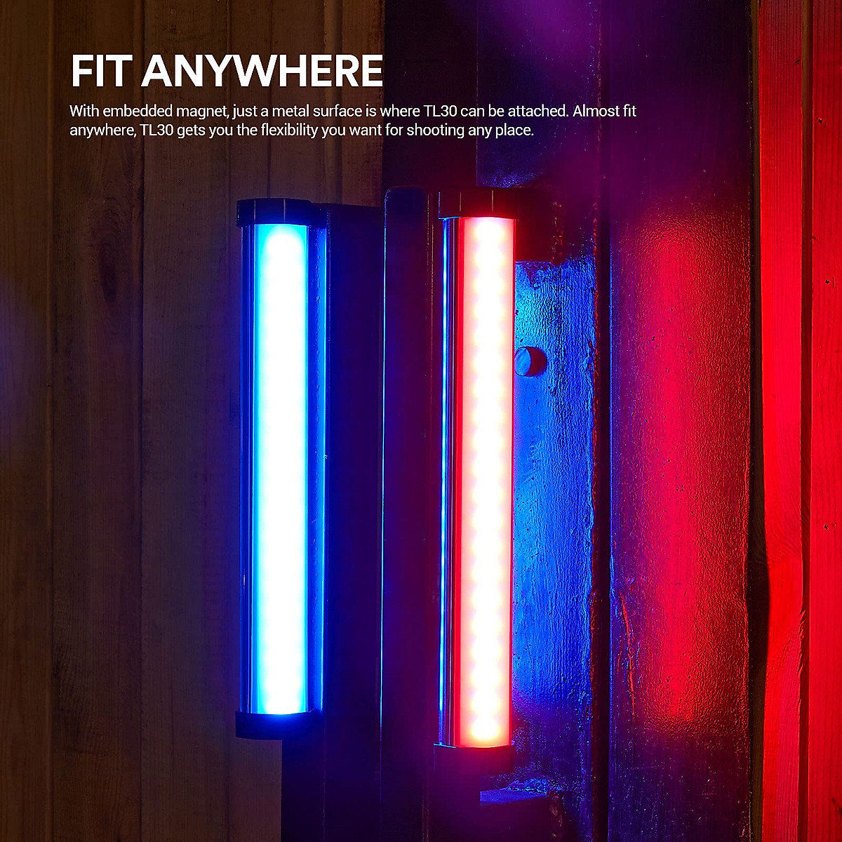 Godox TL30 RGB Tube Light, CRI 97+ TLCI 99+ Handheld Full Color LED Video Light Wand, 2700K-6500K Dimmable LED Light Stick, 37 FX Light Effects, 2900mAh Battery, Bluetooth APP Control