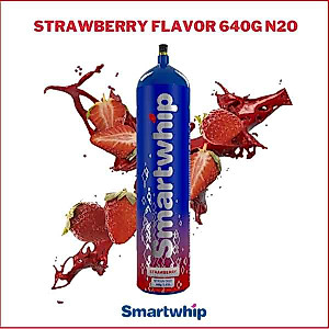Smart Whip Whipped Cream Chargers - Pure N2O Whipped Cream Cylinder -Liter Nitrous Oxide Chargers (640 gram) Compatible with Cream Whippers - 1 Carton (3 Count Display) (Strawberry Flavor)