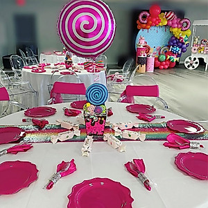 87 Pcs Candy Balloon Garland Arch Kit- Lollipop Mylar Foil Balloon Pink and Yellow Orange Purple Rose Red Balloons for child Birthday Party Baby Shower Background Wall Decor