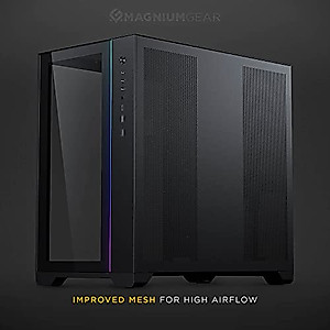 MagniumGear (MG-NE620Q_DBK02) NEO Qube 2, Dual Chamber ATX Mid-Tower, Digital-RGB Lighting, Front I/O USB Type C, Tempered Glass Panels, Black