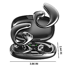Open Ear Headphones, Bo-ne Conduction Headphone Bluetooth 5.3, True Wireless Bluetooth Earbuds with Earhooks, Ultralight Sports Earphones with Mic, Fit for Running