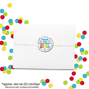 Happy Dance Music Themed Thank You Customer Appreciation Sticker Labels for Small Businesses, 60 1.5" Circle Stickers by AmandaCreation, Great for Mailing Envelopes, Postcards, Direct Mail, & More!