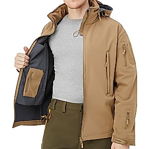 Mens Waterproof Jacket Mens Winter Coat Windproof Jacket Tactical Jackets Rain Jacket Winter Jacket Softshell Jacket for Men Grey XL