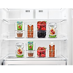 Sorbus Stackable Refrigerator Organizer Bins - Clear Storage Bins for Kitchen Pantry, Freezer & Fridge Organization - Food Organizing Plastic Containers with Handles for Countertops & Drawers (4 Pack)