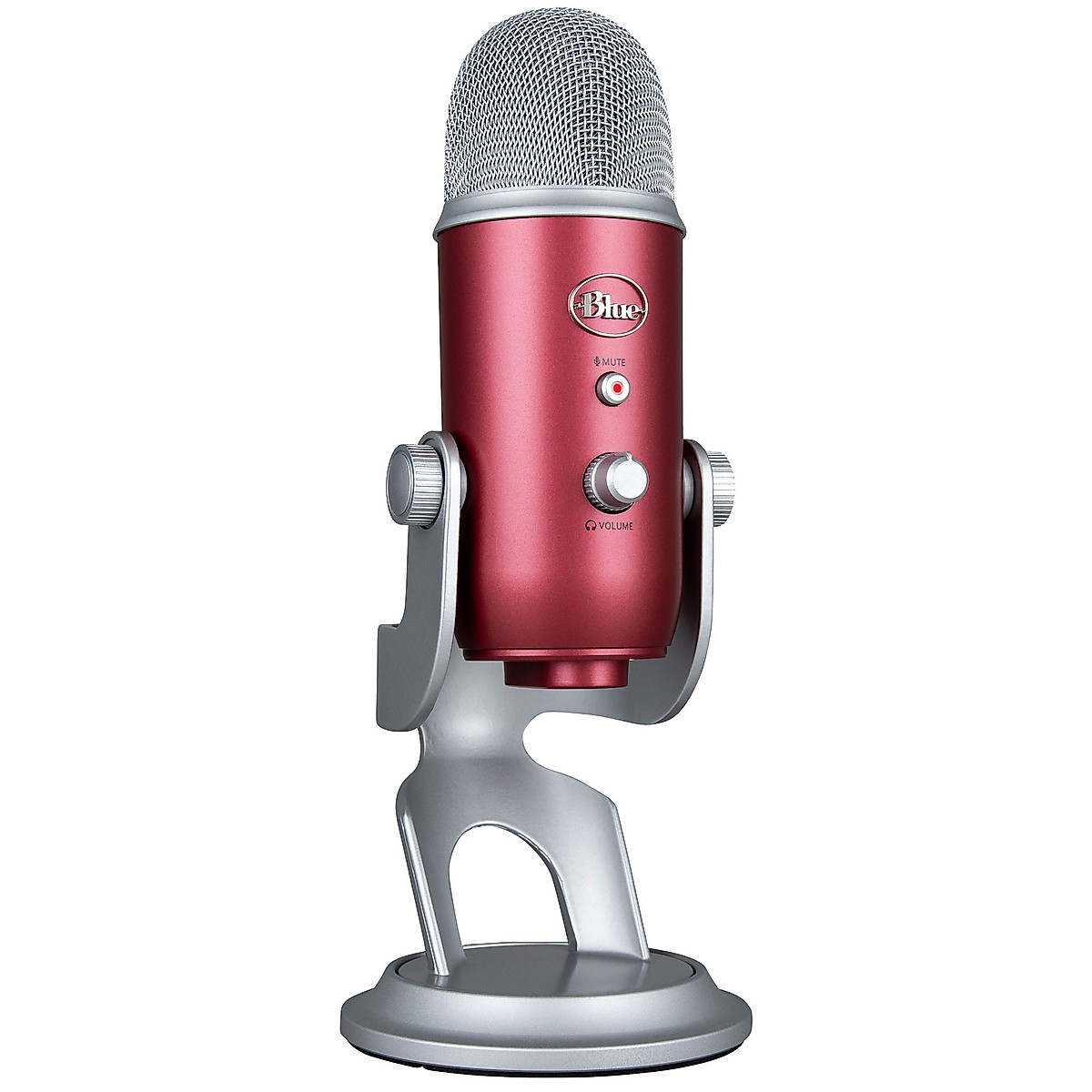 Blue Yeti USB Mic for Recording & Streaming On PC & Mac, 3 Condenser Capsules, 4 Pickup patterns, Headphone Output & Volume Control, Mic Gain Control, Adjustable Stand, Plug & Play - Steel Red