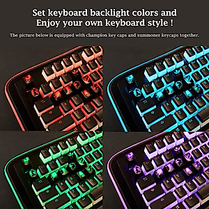 League of Legends Custom Keycaps (Champion Ashe) - Laser Engraved with Each Champion's Portrait, Passive, and Skills. Fit with Any Mechanical Keyboard. League of Legends Gift for Gamers