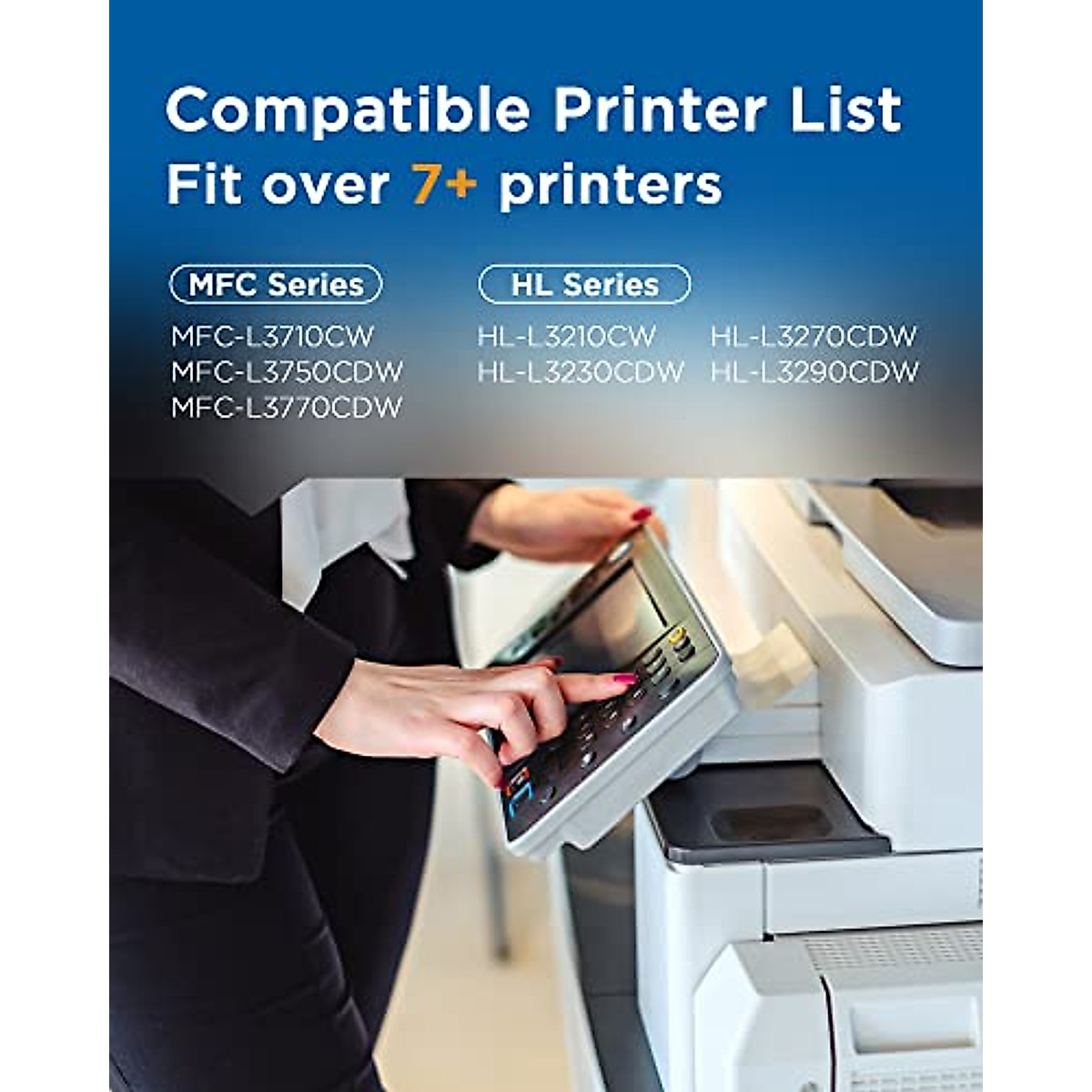 Timink TN227 Compatible Toner Cartridge Replacement for Brother TN-227 | High Yield Compatible with HL-L3270CDW HL-L3290CDW MFC-L3710CDW MFC-L3770CDW Printer (4 Pack, TN227BK TN227C TN227M TN227Y)