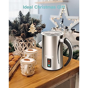 EZBASICS 236ml Stainless Steel Electric Milk Frother for Frothing and Heating Milk