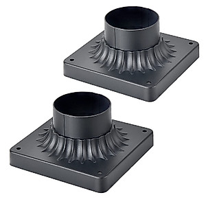 MrSconce Pier Mount Base 2 Pack, Cast Aluminum Outdoor Post Light Adapter, Outdoor Post Lights, Lamp Post Light Fixture