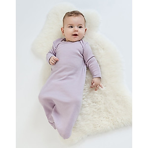 Woolino Infant Nightgown - 100% Superfine Merino Wool Baby Gowns - Newborn Sleeper Gown for Boy & Girl - 0-6 Months - Beige