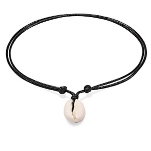POTESSA Natural Cowrie Shell Choker Necklace Pendant Hippie Adjustable Beach Jewelry for Ladies