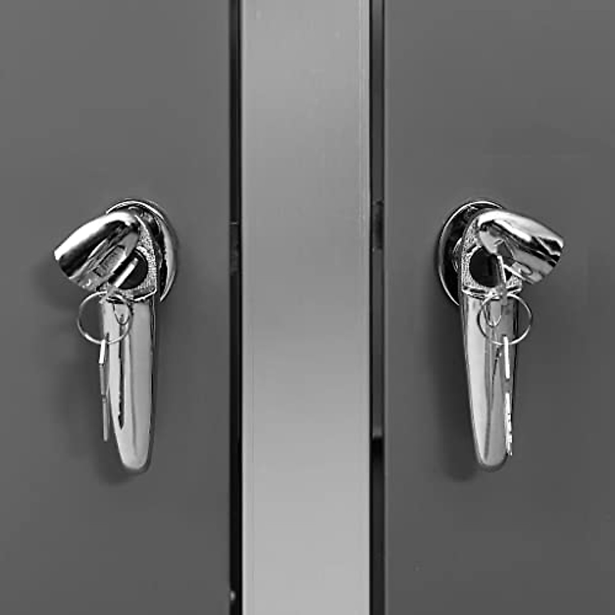 Canditree Outdoor Large Storage Shed for Garbage Cans, Stainless Steel Quadruple Wheelie Bin Shed with 4 Doors for Patio (Anthracite)