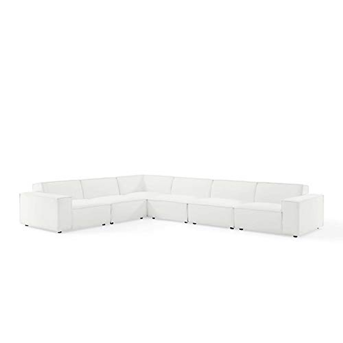 Modway Restore 6-Piece Upholstered Sectional Sofa in White