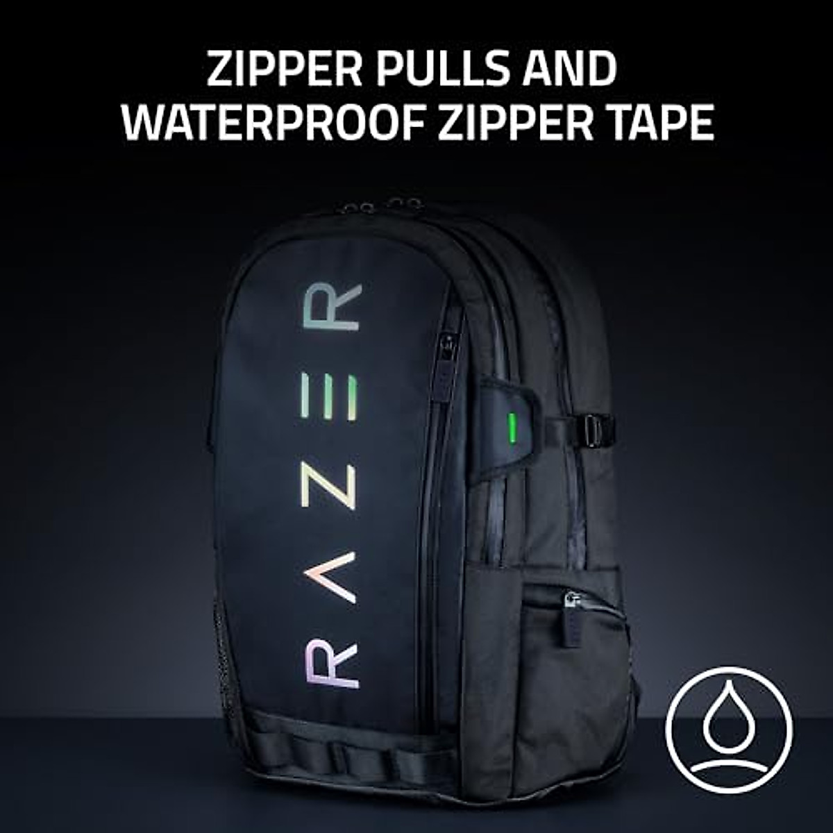 Razer Rogue v3 16" Gaming Laptop Backpack: Travel Carry On Computer Bag - Tear and Water Resistant - Mesh Side Pocket - Fits 16 inch Notebook - Chromatic