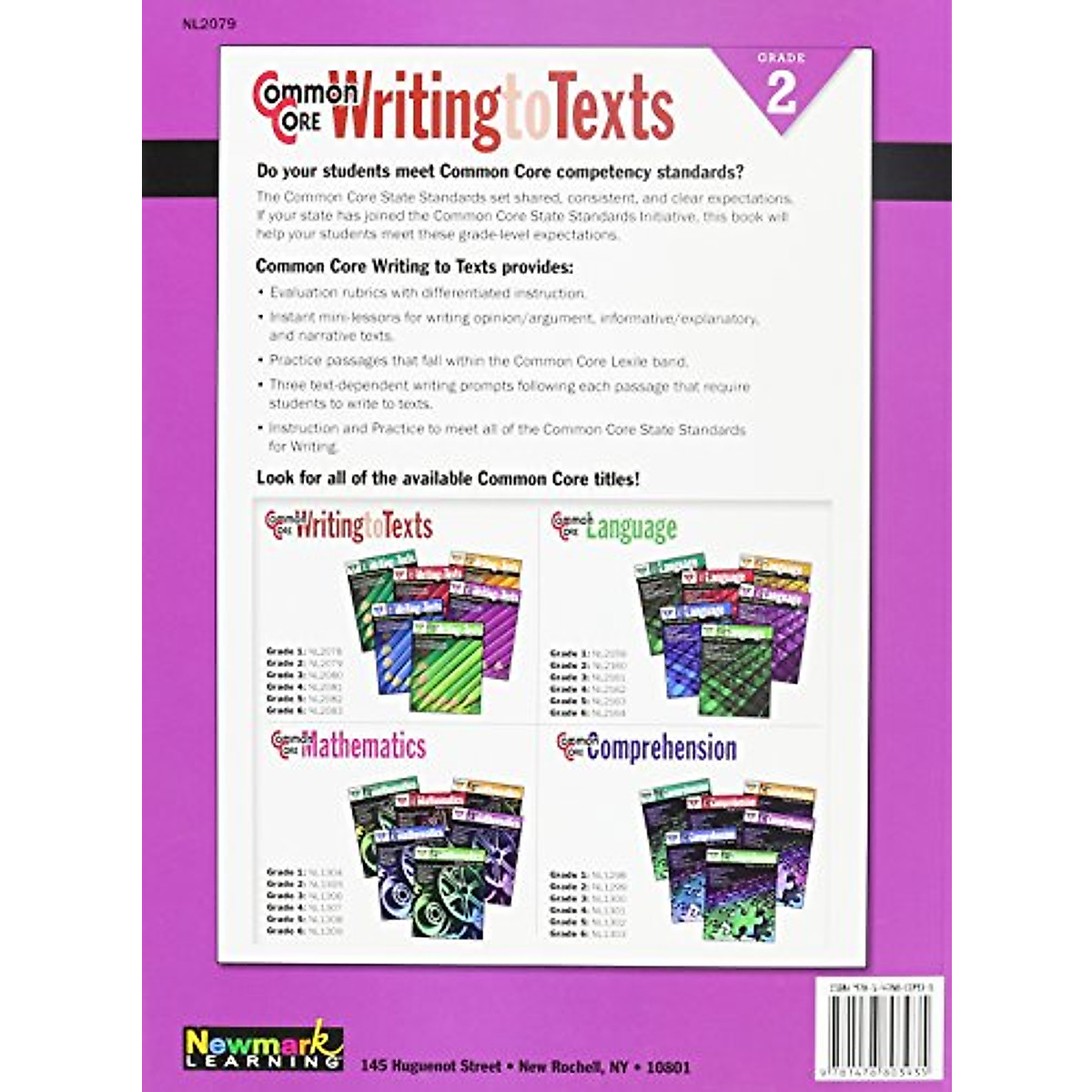 Newmark Learning Grade 2 Common Core Writing to Text Book (CC Writing)