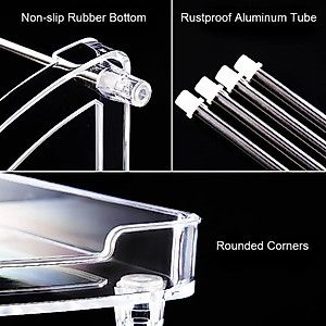 Elebac Bathroom Organizer Countertop Storage 2-Tier Acrylic Vanity Tray, Sink Counter Dresser Makeup Organizer for Cosmetic Skincare Lotion Perfume, Multi-Functional Anti-Slip Organizer for Bathroom