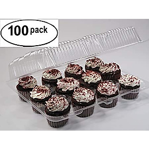 case of 100 12 Compartment Cupcake Container with Hinged Lid Clear 12 cavity cupcake container disposable plastic cupcake boxes 12 Compartment Cupcake Containers