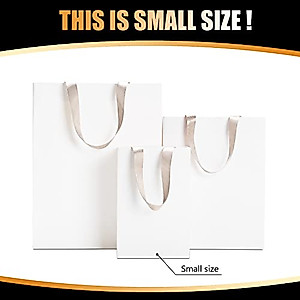 YACEYACE White Gift Bags with Handles, 20Pcs 5.25"x3.75"x8" Small White Paper Gift Bags with Handles Bulk, White Kraft Paper Bags White Paper Shopping Bags with Handles